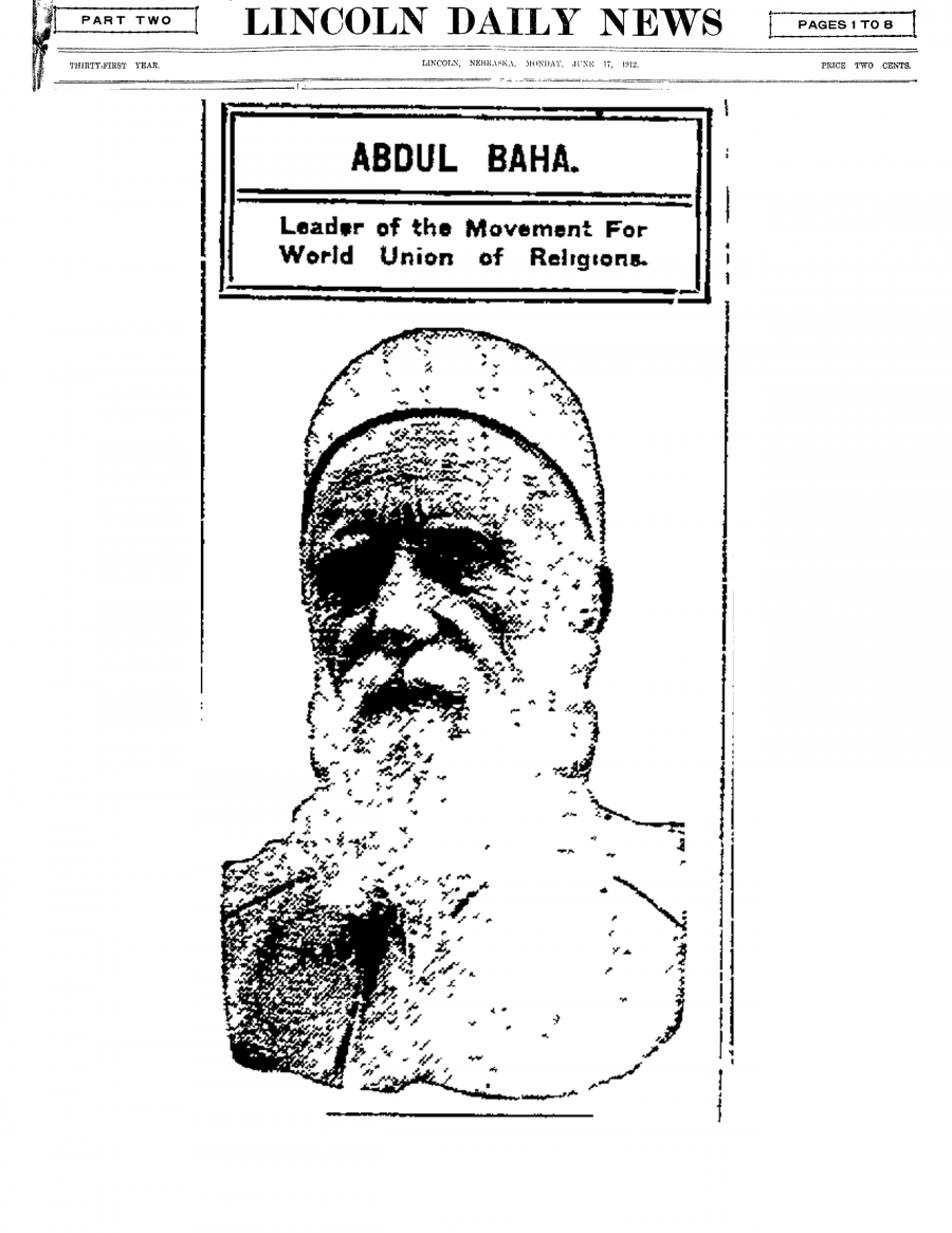 Abdul Baha (photo) | 'Abdu'l-Bahá in America