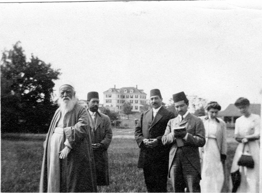Abdu'l-Baha walking on the grounds of Green Acre | 'Abdu'l-Bahá in America