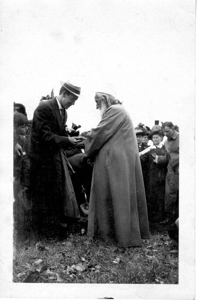 'Abdu’l‐Baha Giving Souvenir of the Baha'i Temple Dedication to Charles ...